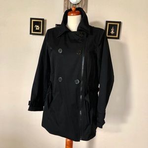 Black Rivet | Jackets & Coats | Black Rivet Belted Black Rain Trench ...